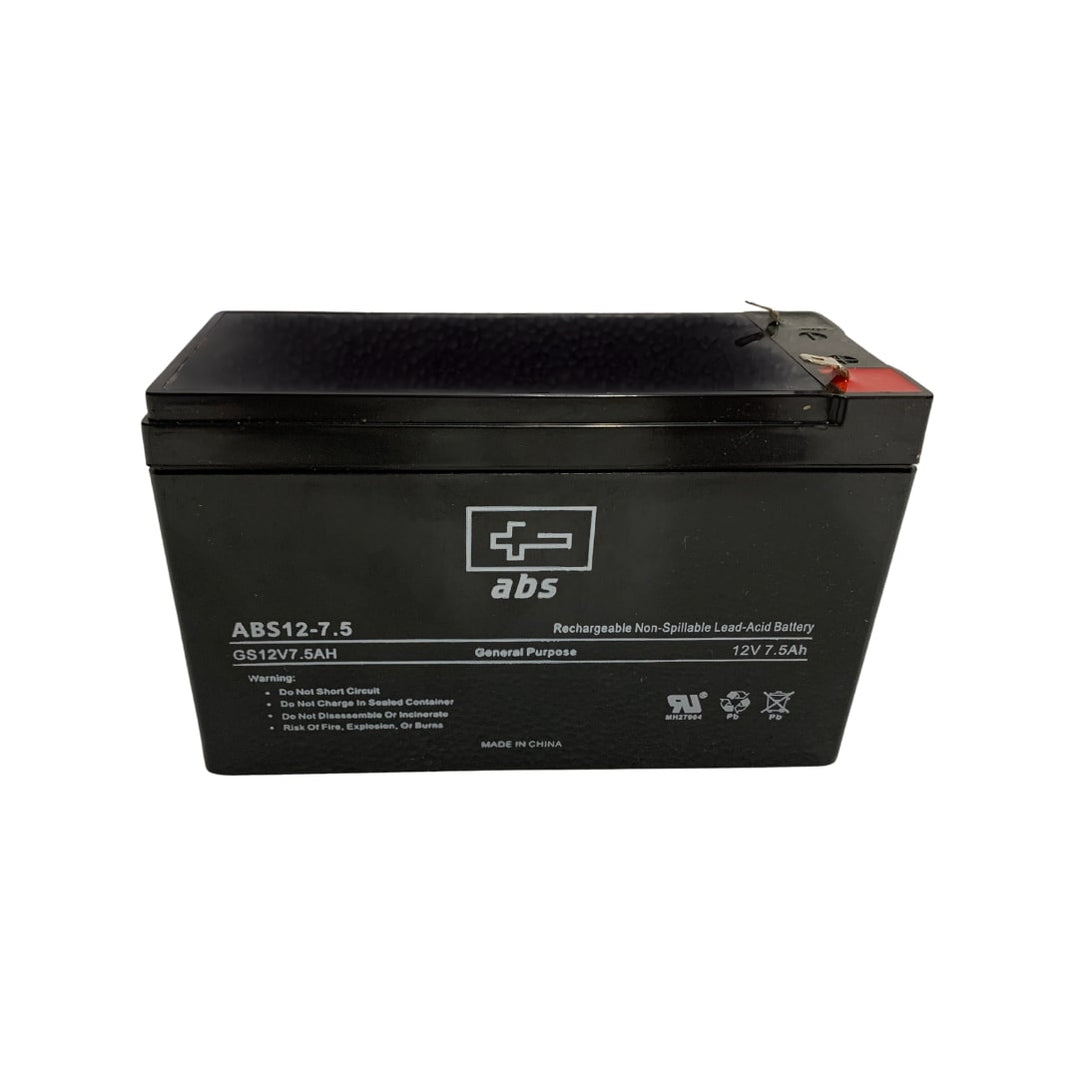 ABS 12V 7.5Ah AGM Sealed Lead Acid Battery - ABS12-7.5 — Safety Plus Pro