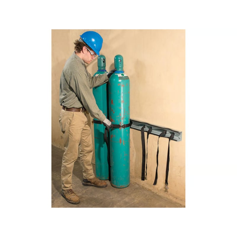 Justrite Gas Cylinder Support Bracket, Four 12" Cylinder Capacity, Wall ...