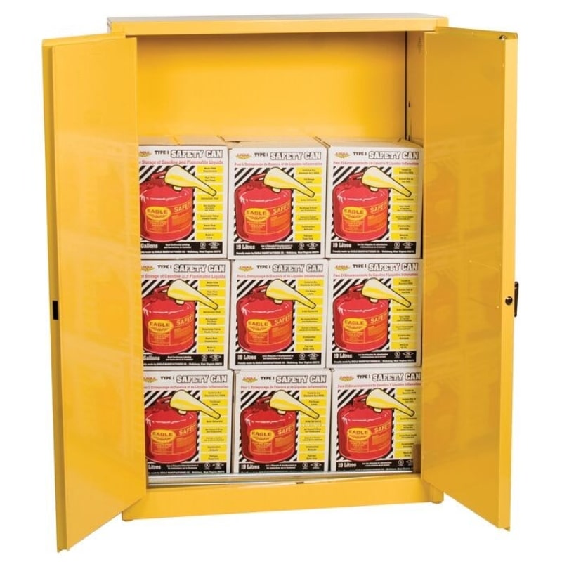 Eagle Manufacturing 45 Gal. Liquid Cabinet w/ 9 UI50FS Safety Cans ...