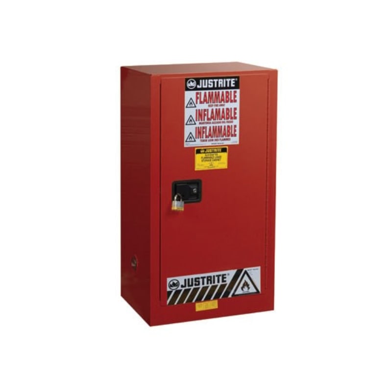 Justrite 20 Gal. 2 Shelves 1 Door S/C EX Paint Safety Cabinet in Red ...
