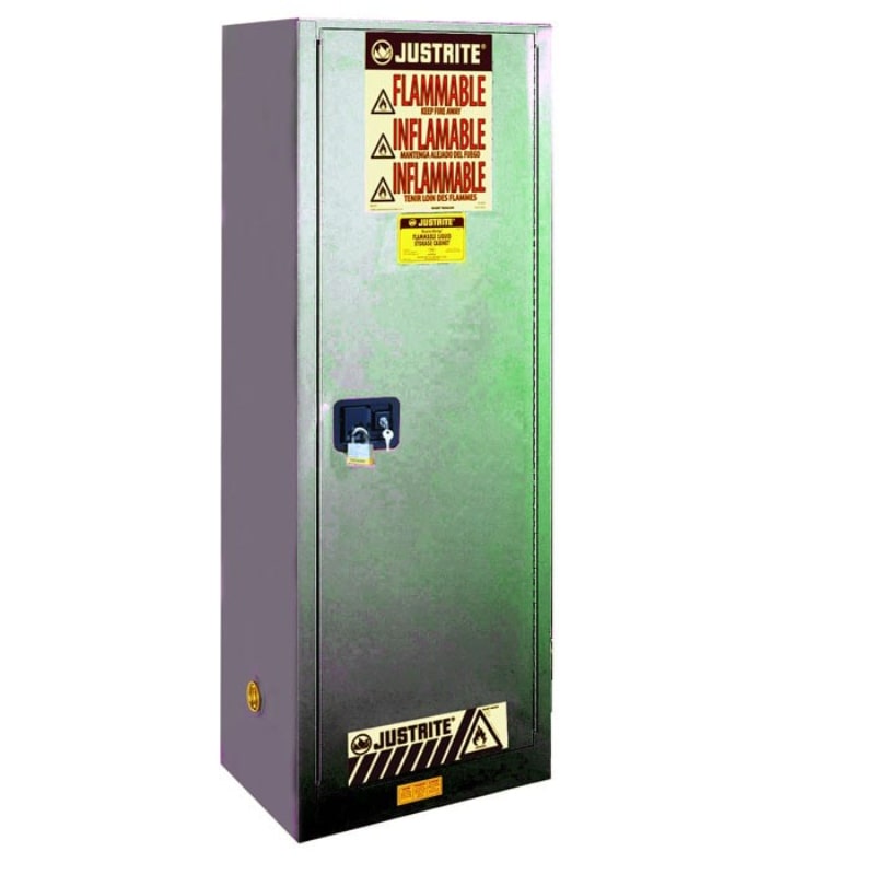 Justrite 22 Gal. 3 Shelves 1 Door S/C EX Slimline Flammable Cabinet ...