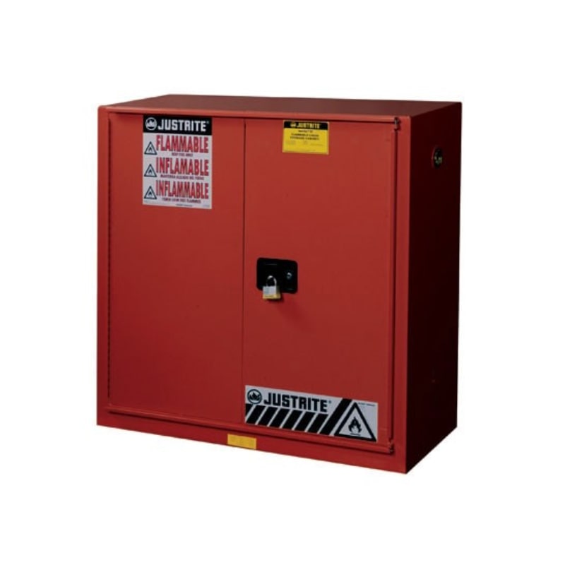 Justrite 40 Gal. 3 Shelves 1 Bi-Fold S/C Door EX Paint Safety Cabinet ...