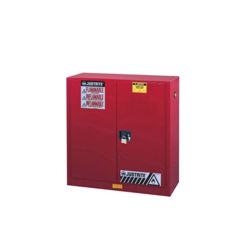 Justrite 40 Gal. 3 Shelves 2 Doors S/C EX Paint Safety Cabinet in Red ...