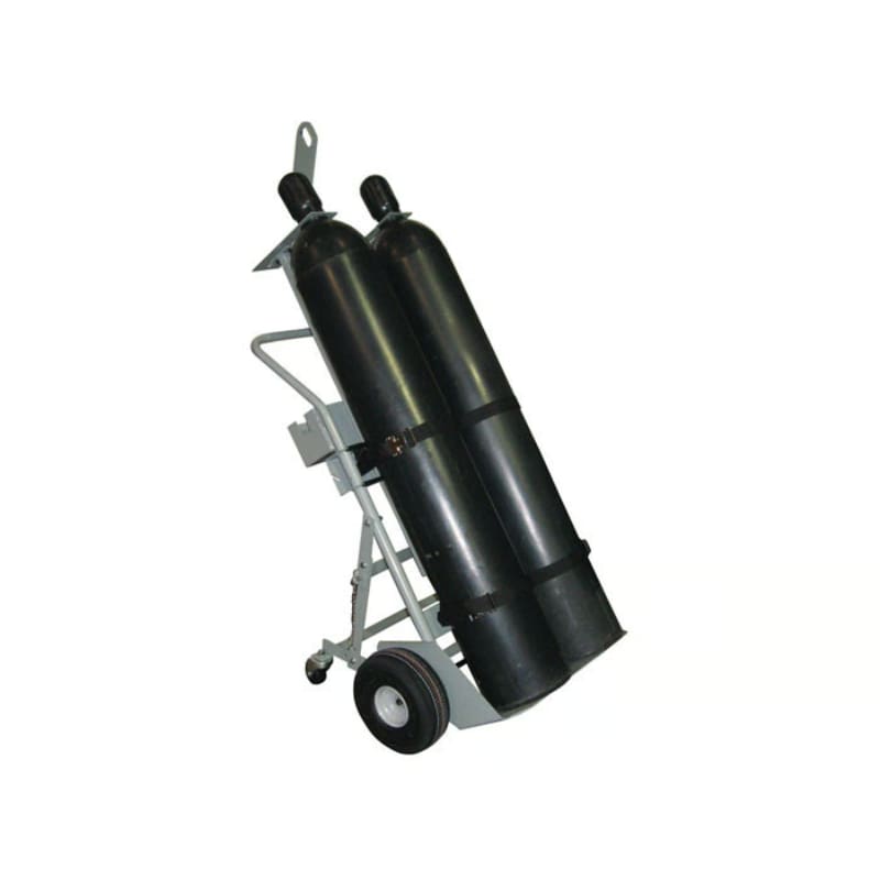 Justrite Double Cylinder Hand Truck With Hoist Ring, 10.5" Pneumatic W ...
