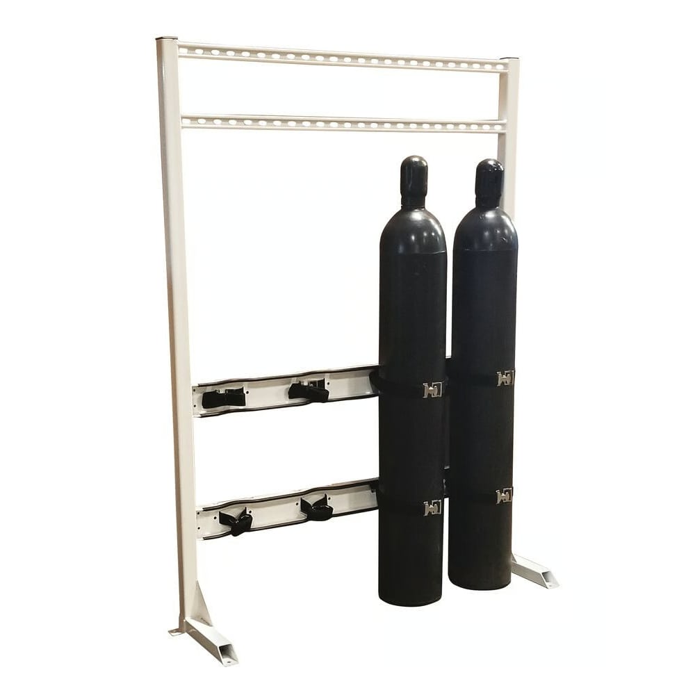 Justrite Steel Gas Cylinder Process Stand, 4 Cylinder Capacity, In-Lin ...