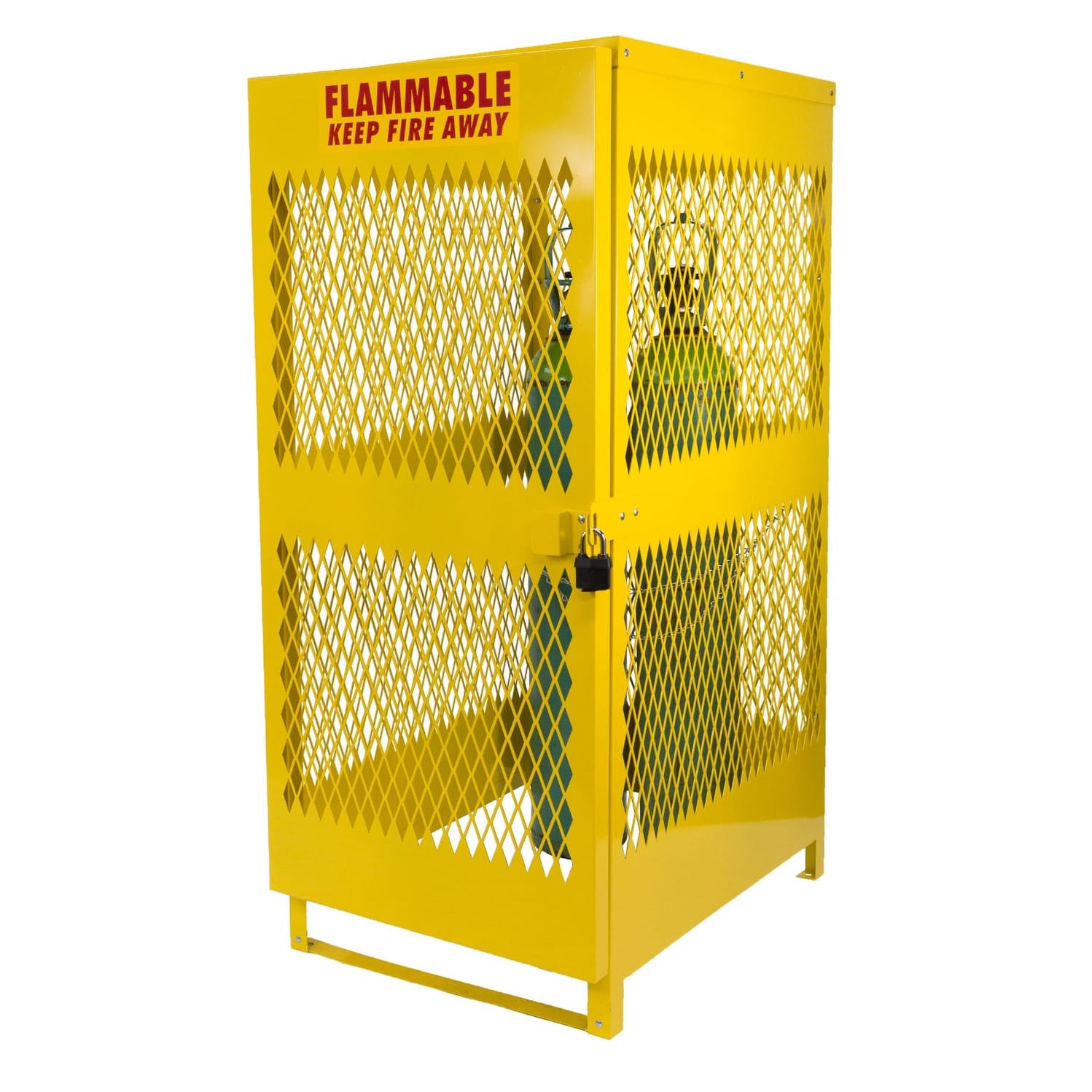 Nosredna 10 Cylinder Compressed Gas Cylinder Storage Locker in Yellow ...