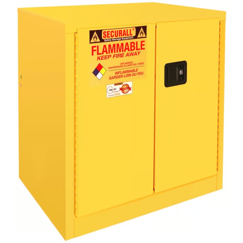 Securall 30 Gal Flammable Storage Cabinet, Self-Latch Standard 2-Door ...