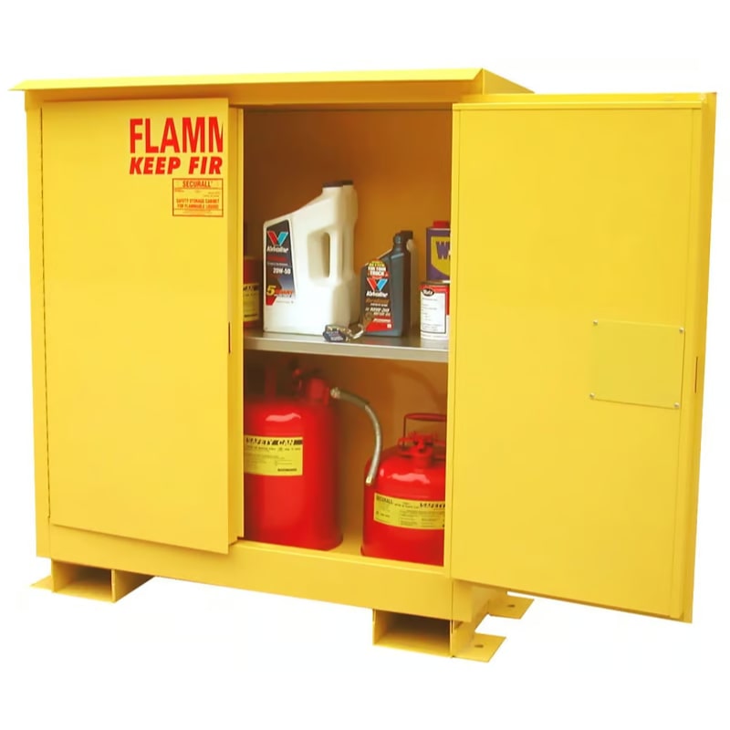 Securall 30 Gal. Outdoor Flammable Cabinet, Self-Latch 2-Door - A130WP1 ...