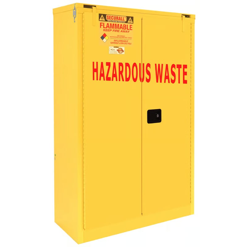 Securall 45 Gal. Hazardous Waste Cabinet Self-Latch Safe-T-Door - W3045 ...