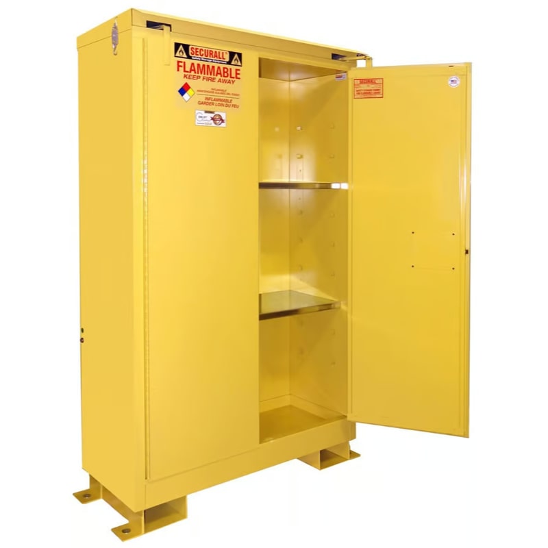 Securall 45 Gal. Outdoor Flammable Cabinet Self-Latch Safe-T-Door ...