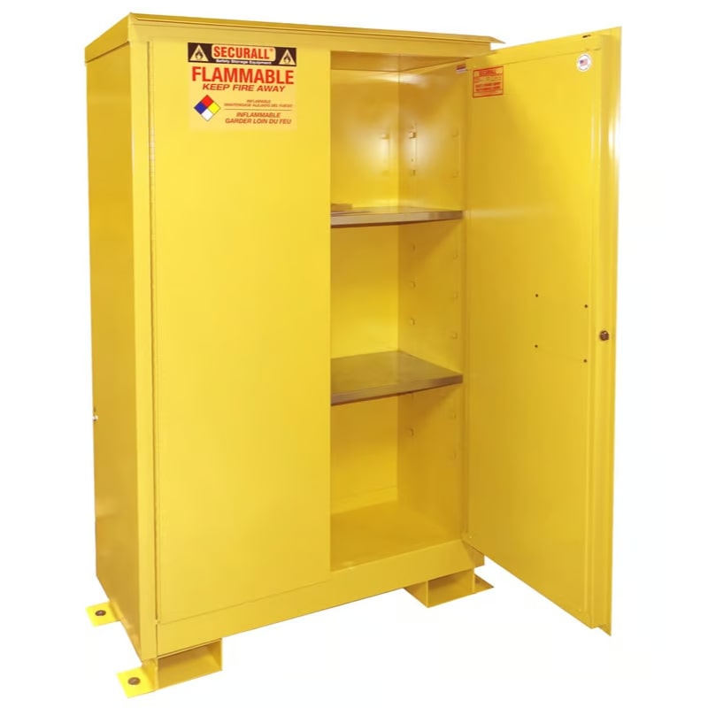 Securall 45 Gal. Outdoor Flammable Cabinet, Self-Latch 2-Door - A145WP1 ...