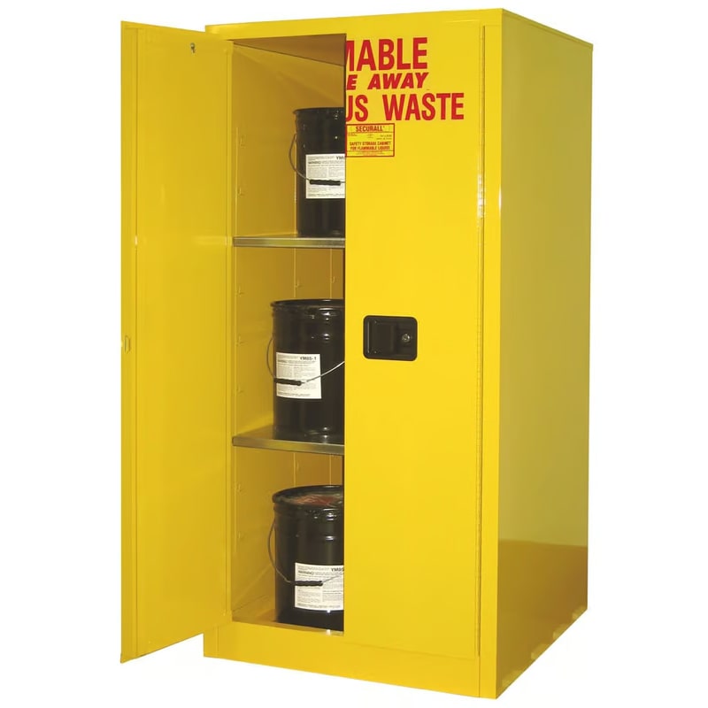Securall 60 Gal. Hazardous Waste Storage Cabinet, Self-Latch Door ...