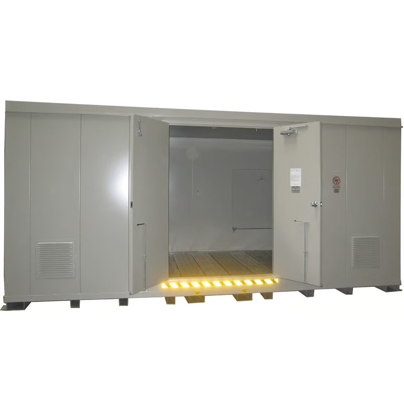 Securall Hazmat Locker w/ Damage Limiting Panel 32x 55 Gal. Drums ...