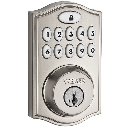 Weiser SmartCode 10 Traditional Electronic Lock with Z-Wave - Satin Ni ...